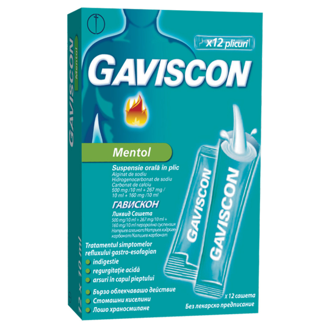 GAVISCON MENTOL X 12PLICURI - Anafarm Medical